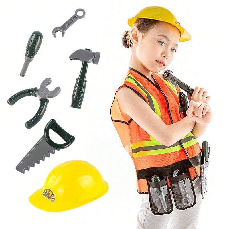 Construction Worker Engineer Costume, Construction Role Play Outfit ...