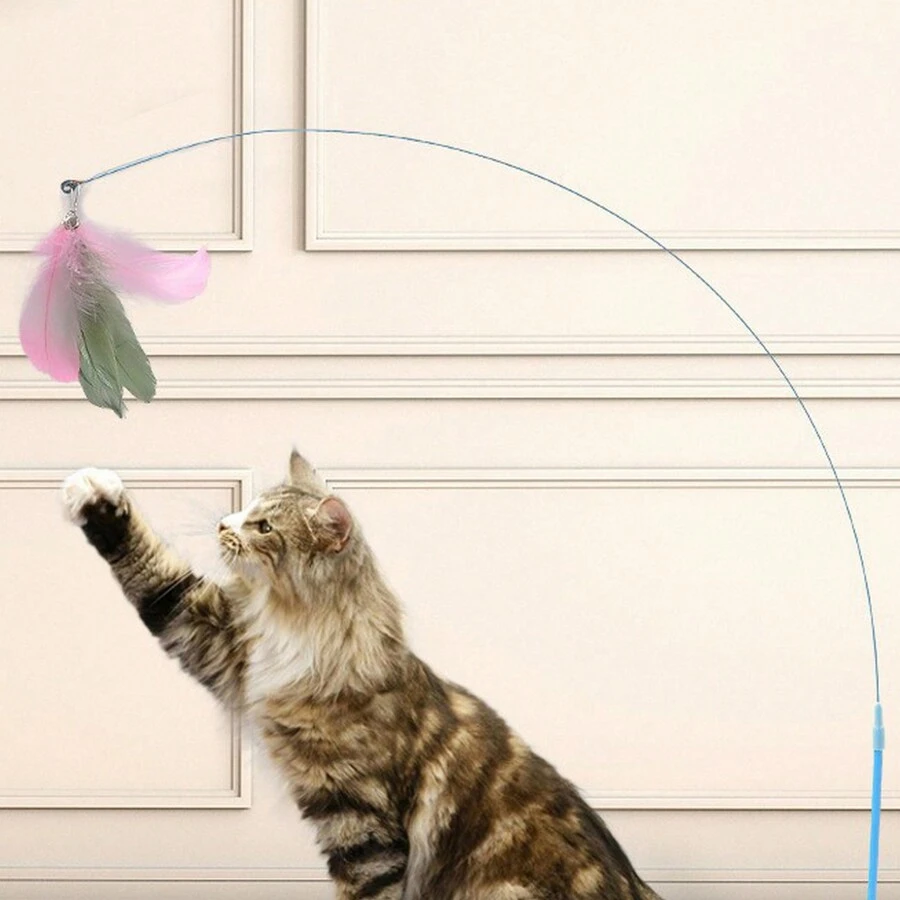 Upgraded Strong Suction Cup Cat Teaser Wand With Cat Head Shape Steel ...