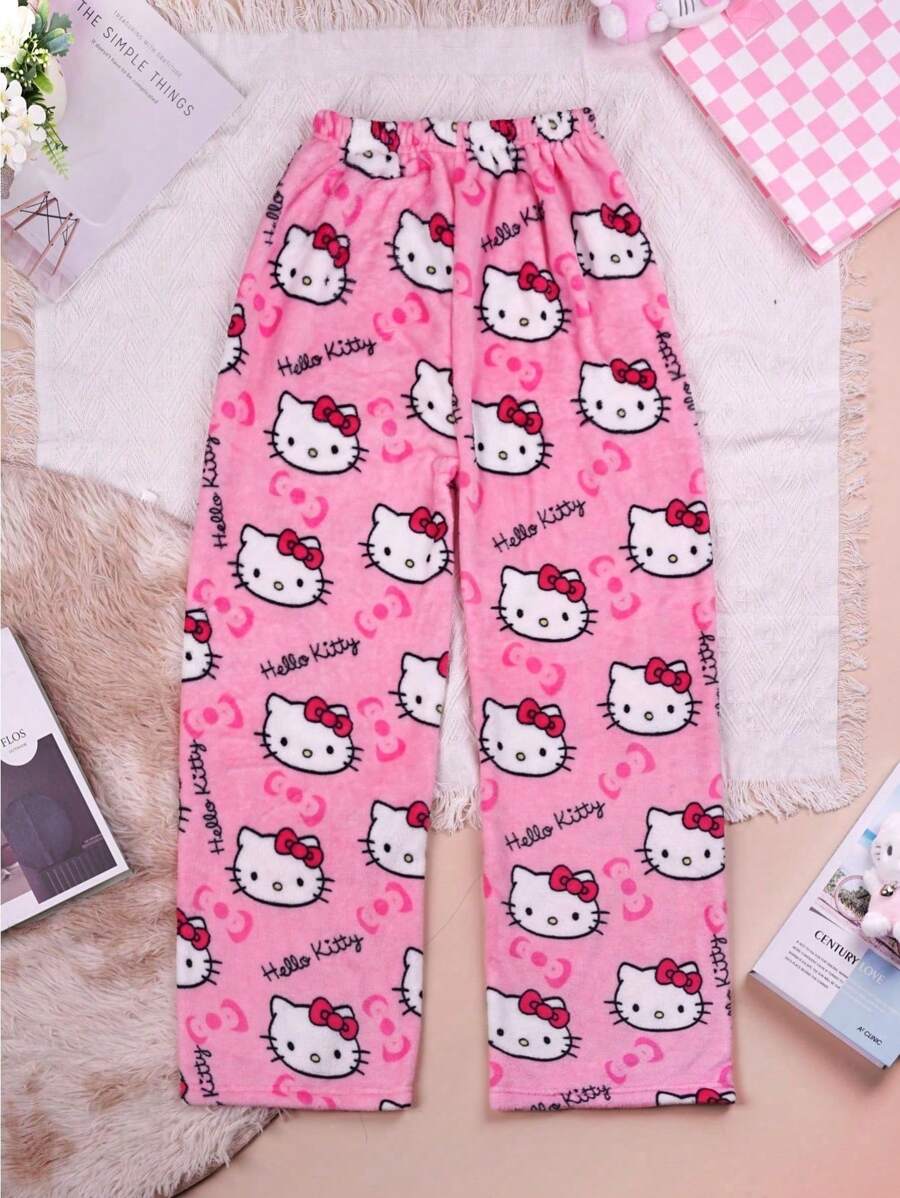 Sanrio Licensed Sanrio Pajama Set Ladies Winter Cute Hello Kitty Plush ...