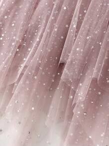Women Irregular Tulle Tutu Skirt Casual Shiny Star Sequin Elastic Mesh ...