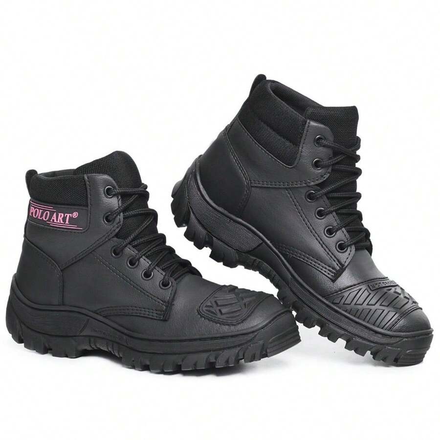 Women's Boot + Watch Motorcycle Combat Boot With Gear Protection Toe ...