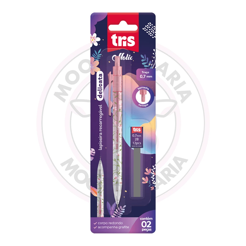 Delicata Pink Mechanical Pencil 0.7mm Holic Garden + Graphite 0.7mm 2B ...