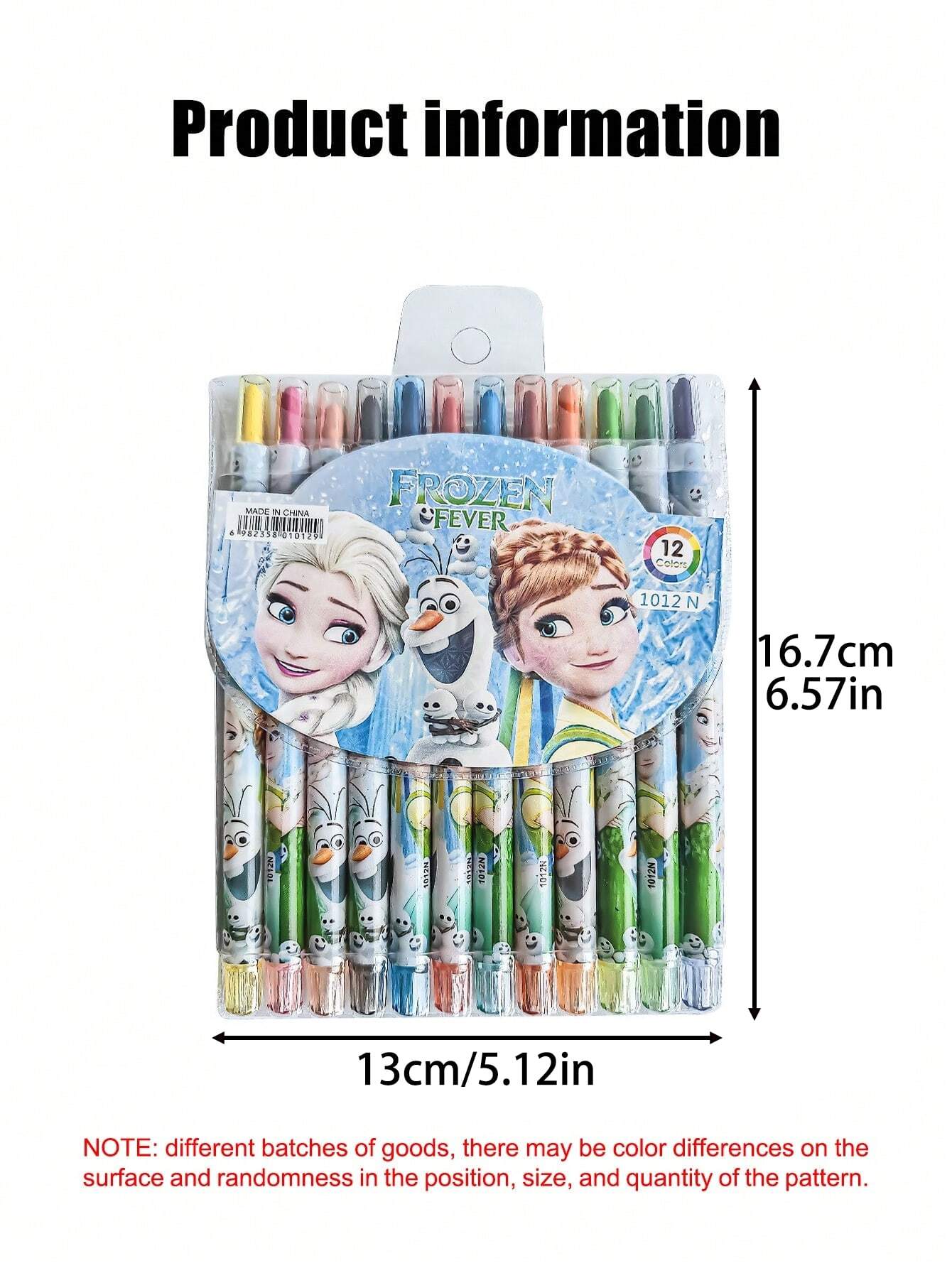 Disney Princess Elsa 12 Colors Drawing Pens Cute Cartoon Rotating ...