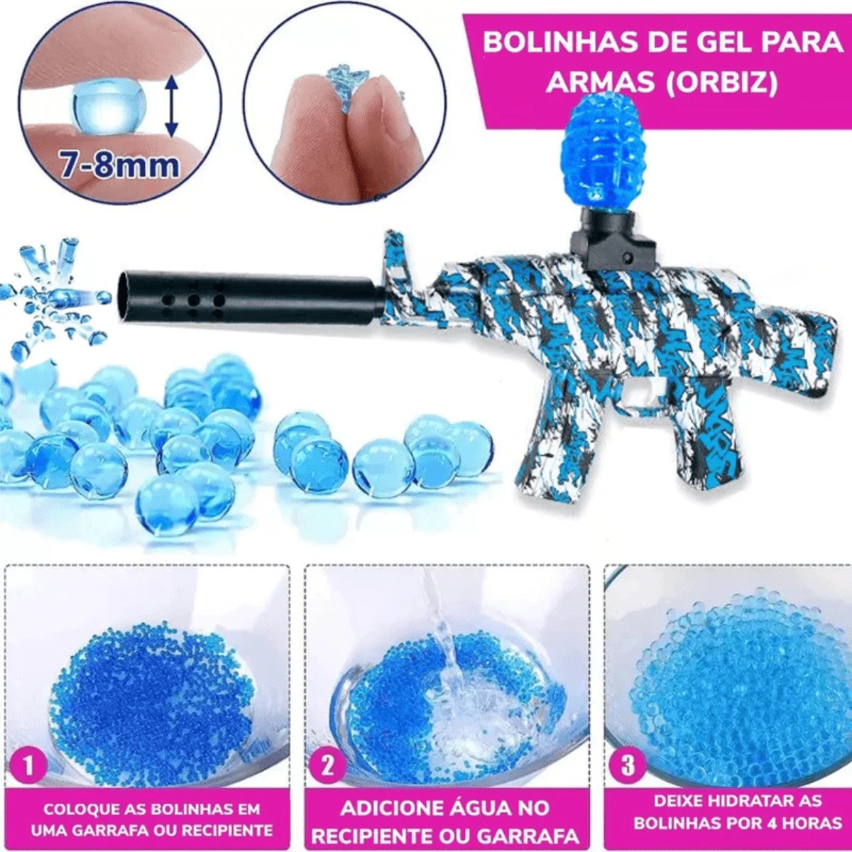 Gel Ball Gun Toy Electric Automatic Children's Toy Gun Ball Launcher ...