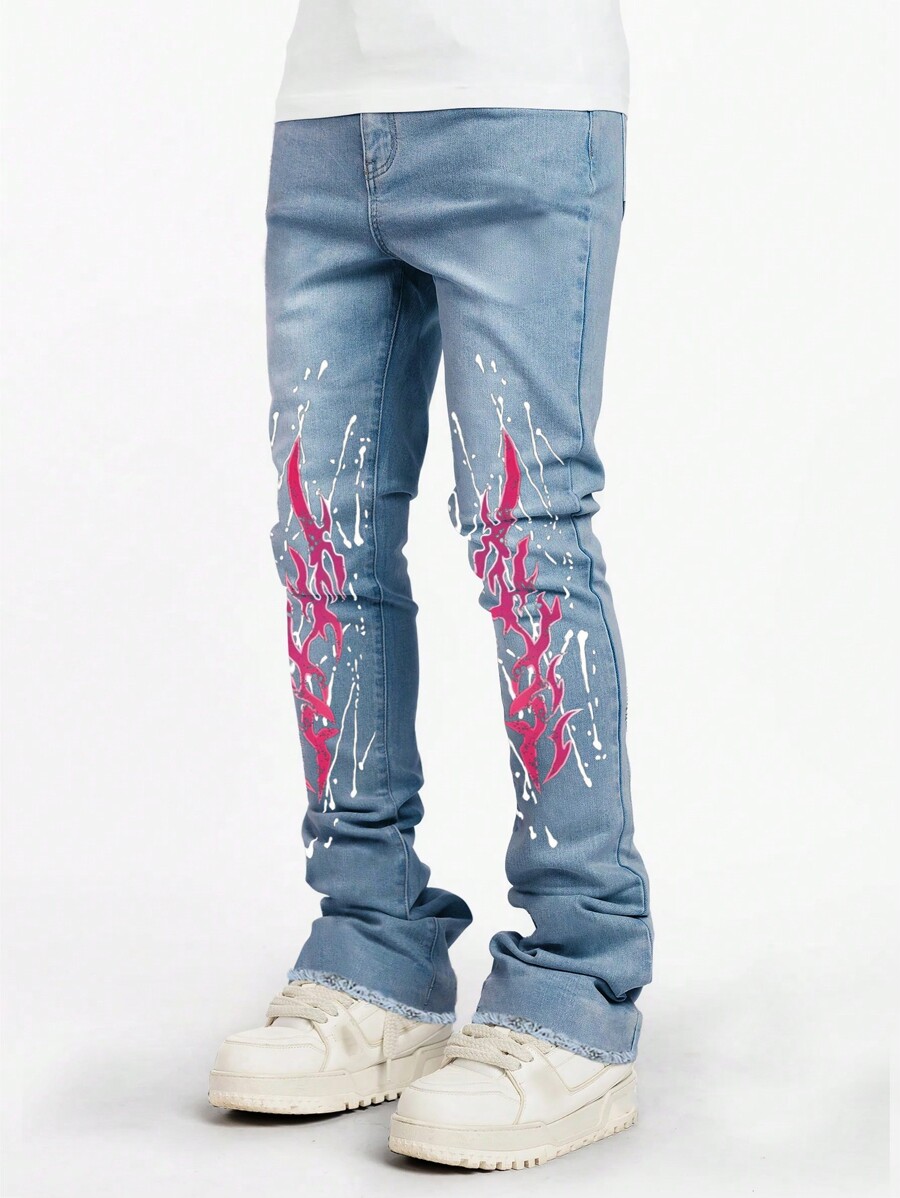 Stretchy Skinny Stacked Jeans, Casual Street Style, Cotton Washed Denim ...