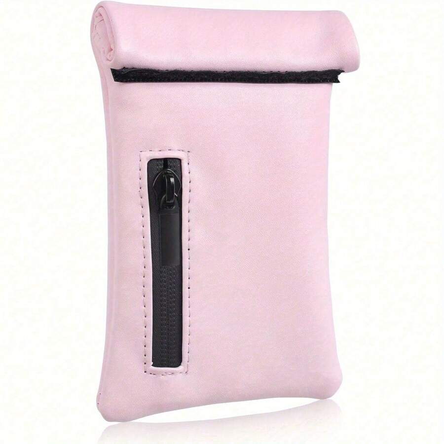 JBNG Pink Smell Proof Pouch Bag PU Leather Airtight Bag For Home And ...
