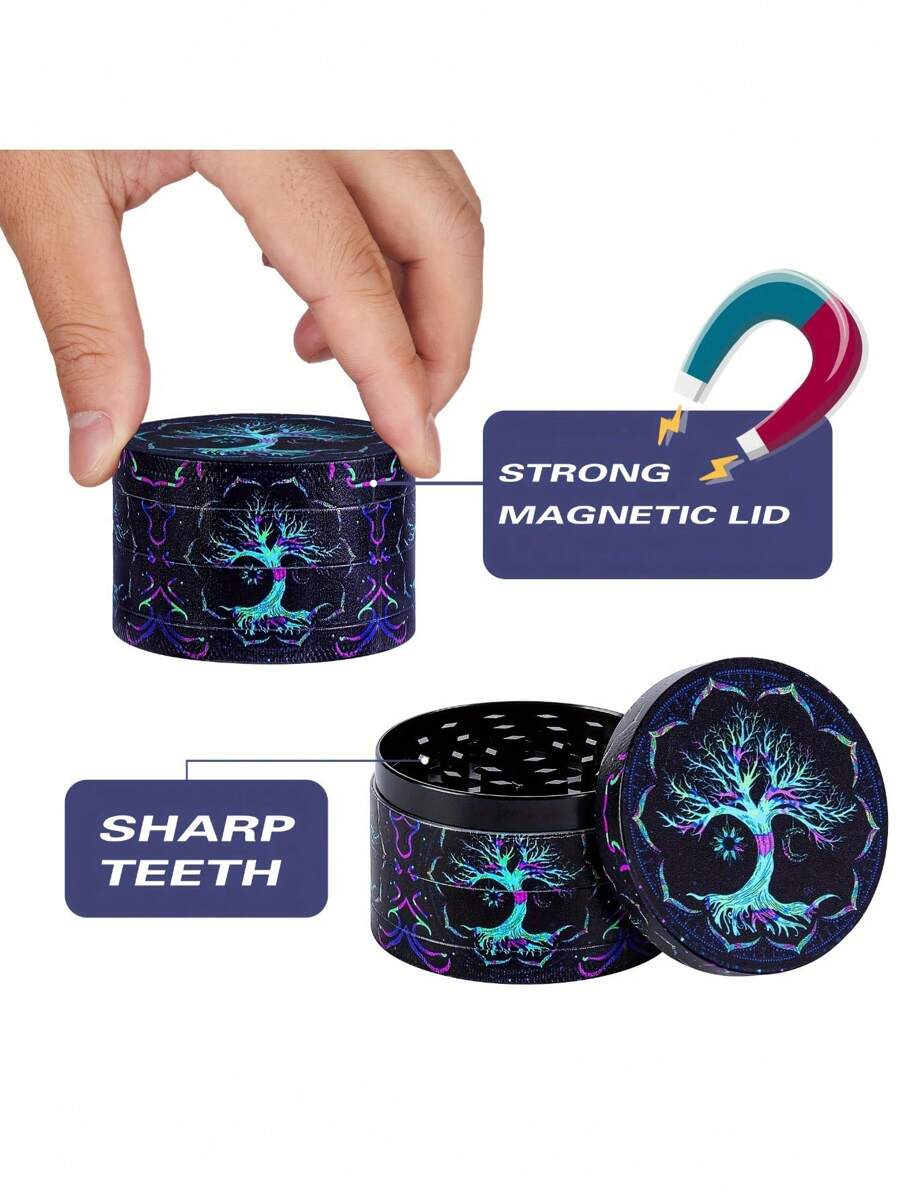 BROS Premium 4-Layer Zinc Alloy Herb & Spice Grinder With Magnetic ...