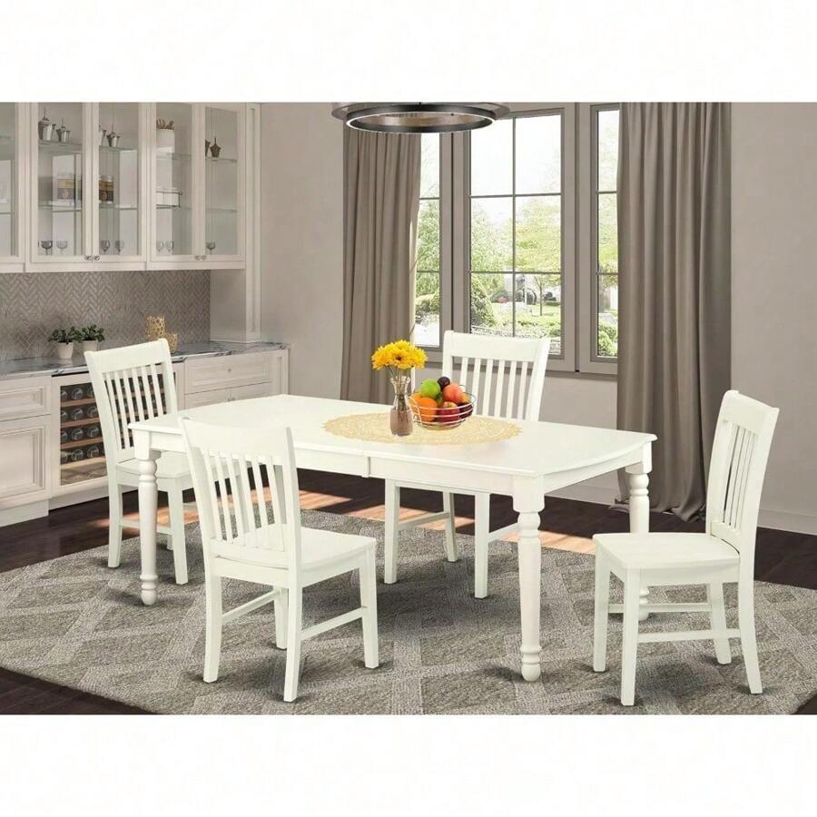 9 Piece Dining Table Set Includes A Rectangle Dinner Table With ...