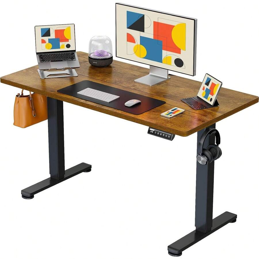 Standing Desk, 44 X 24 Inch Small Sit Stand Up Desk, Height Adjustable ...