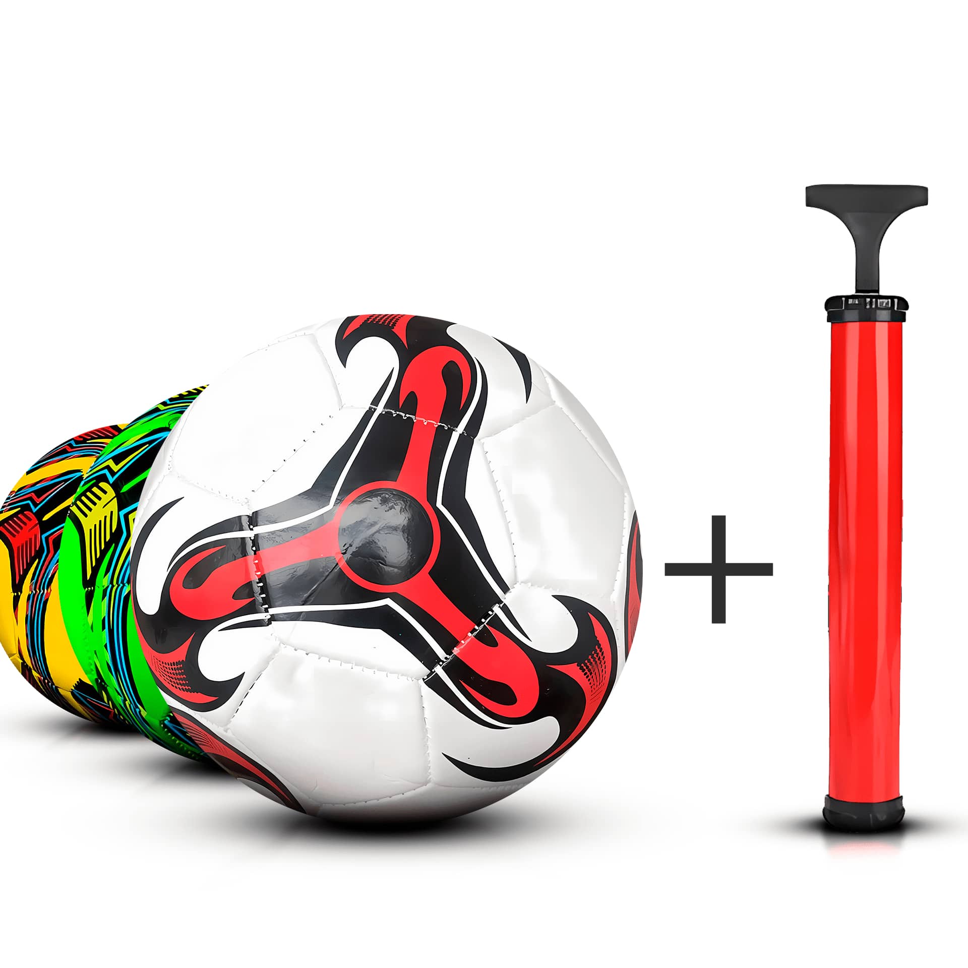 Soccer Ball Kit + Portable Manual Air Pump To Inflate Official Size ...
