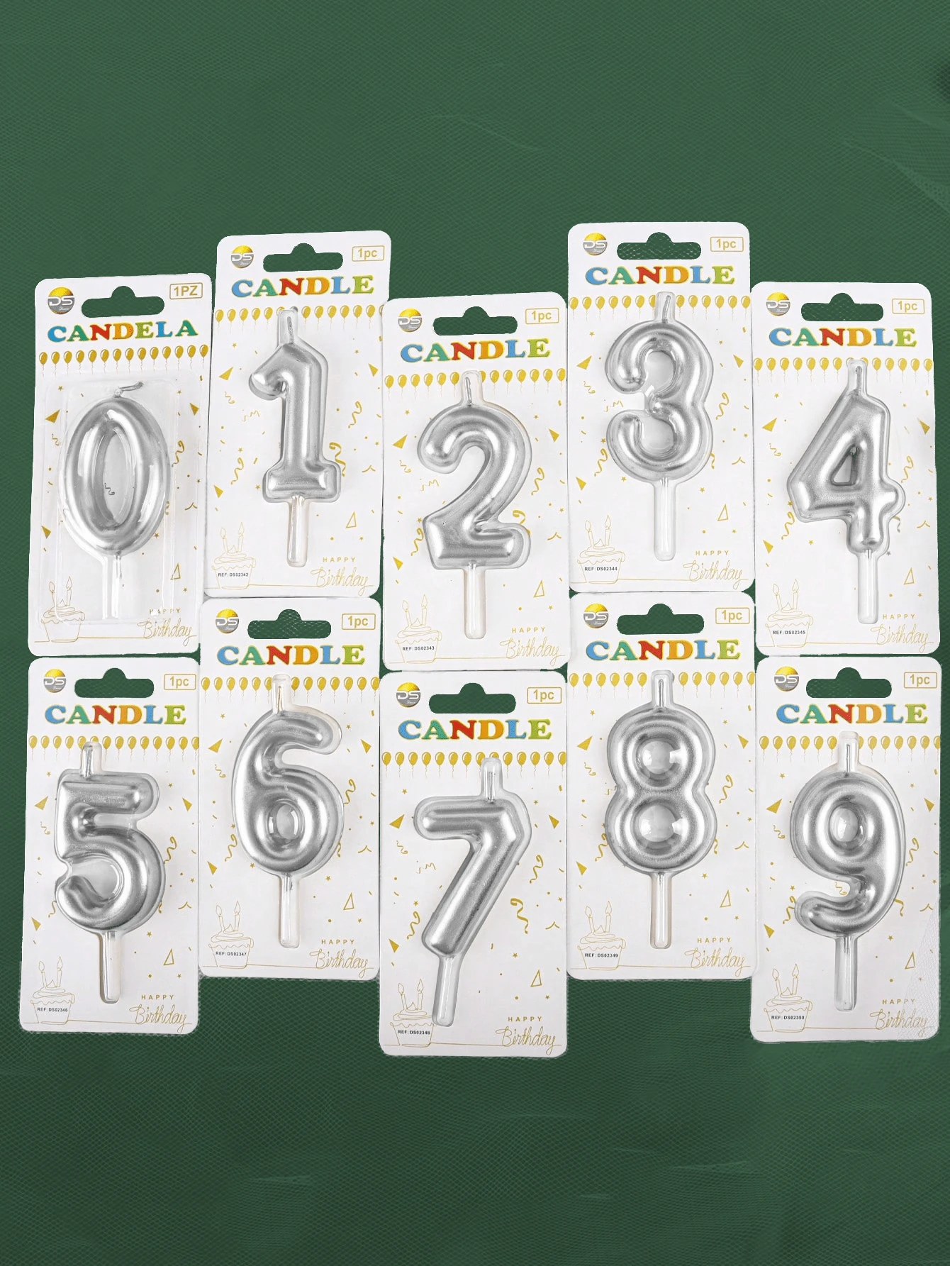Silver Number Cake Candles, Metallic Wax Cake Decorations, Suitable For ...