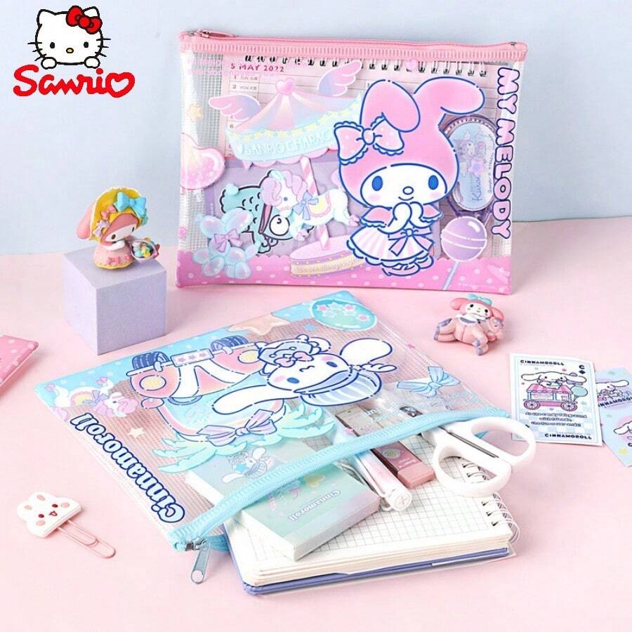 Sanrio Sac à fermeture éclair Sanrio, sac de rangement de documents ...