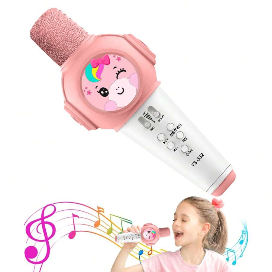 Kids Karaoke Microphone Machine Toy, Bluetooth Microphone, Birthday ...