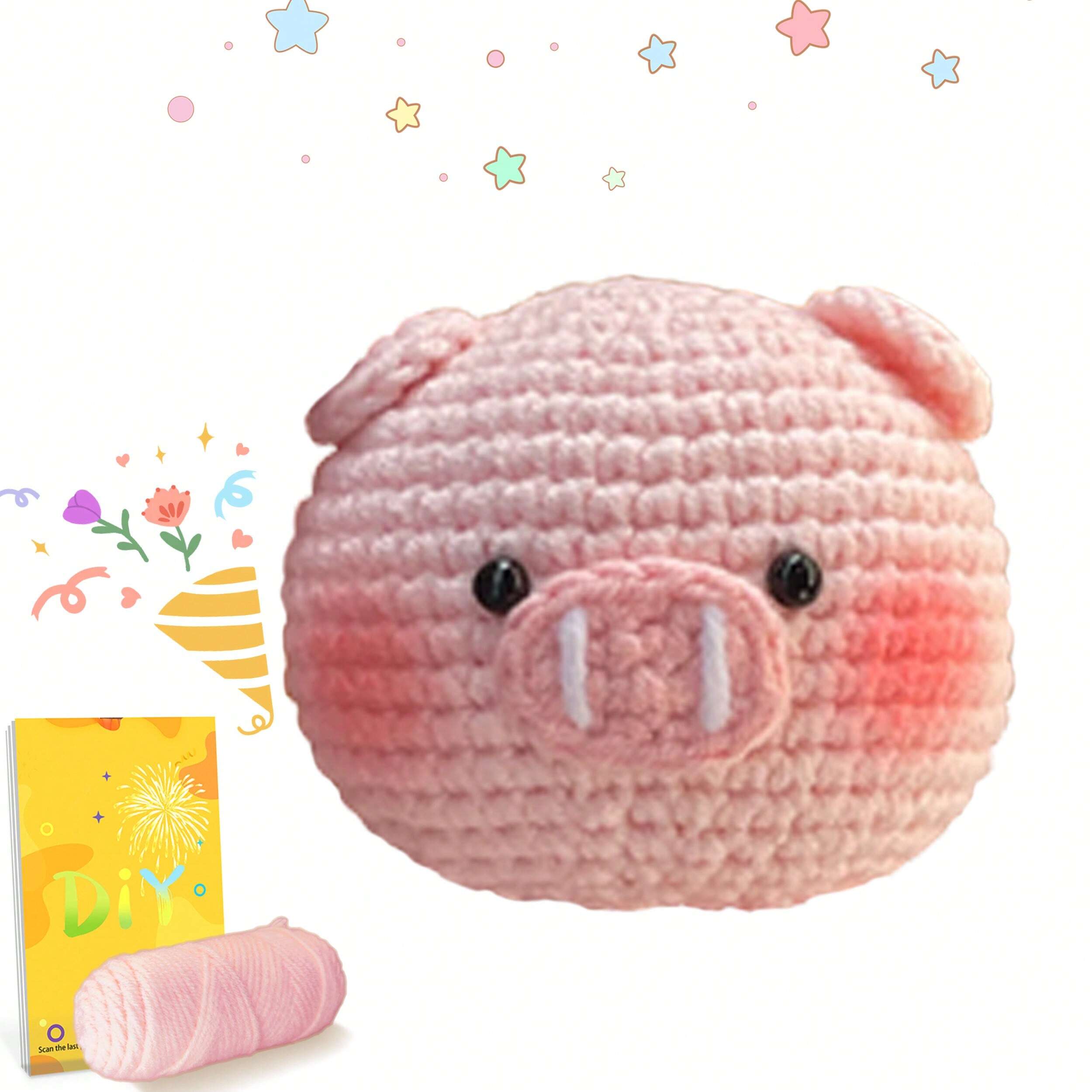 DIY Christmas Pig Crochet Kit For Beginners, Amigurumi Stuffed Plants ...