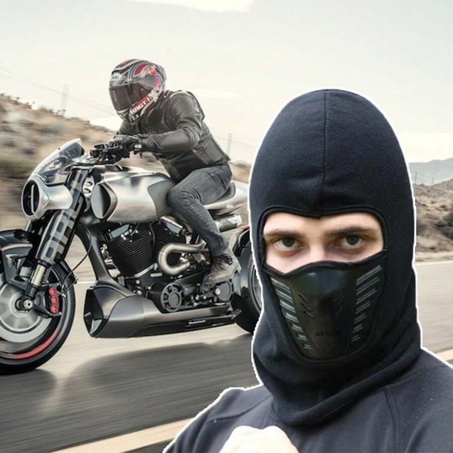 1pc Adult Spandex Motorcycle Face Mask With Custom Fit - Breathable ...