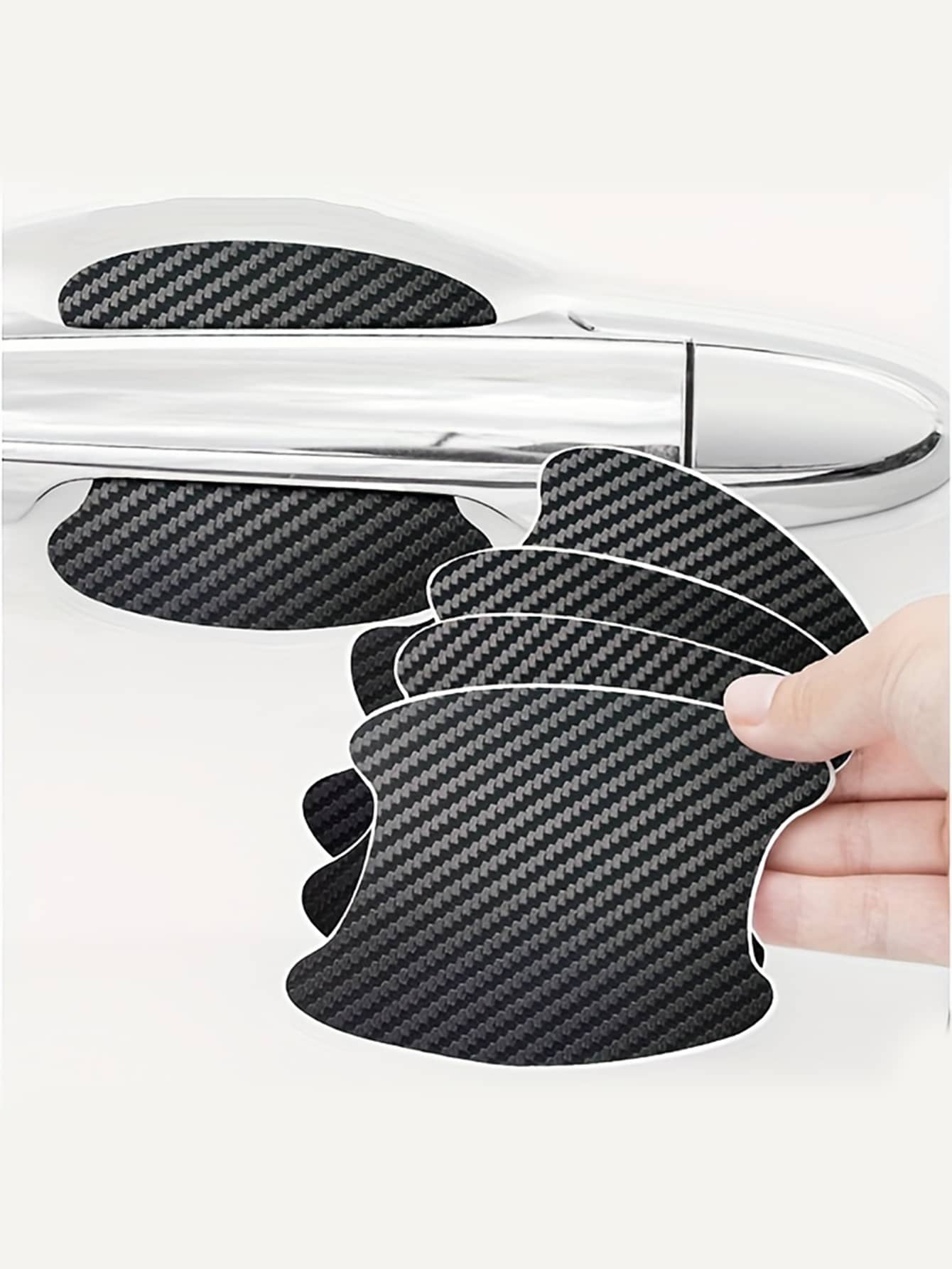 4pcs/8pcs Car Door Sticker Carbon Fiber Scratches Resistant Cover Auto ...