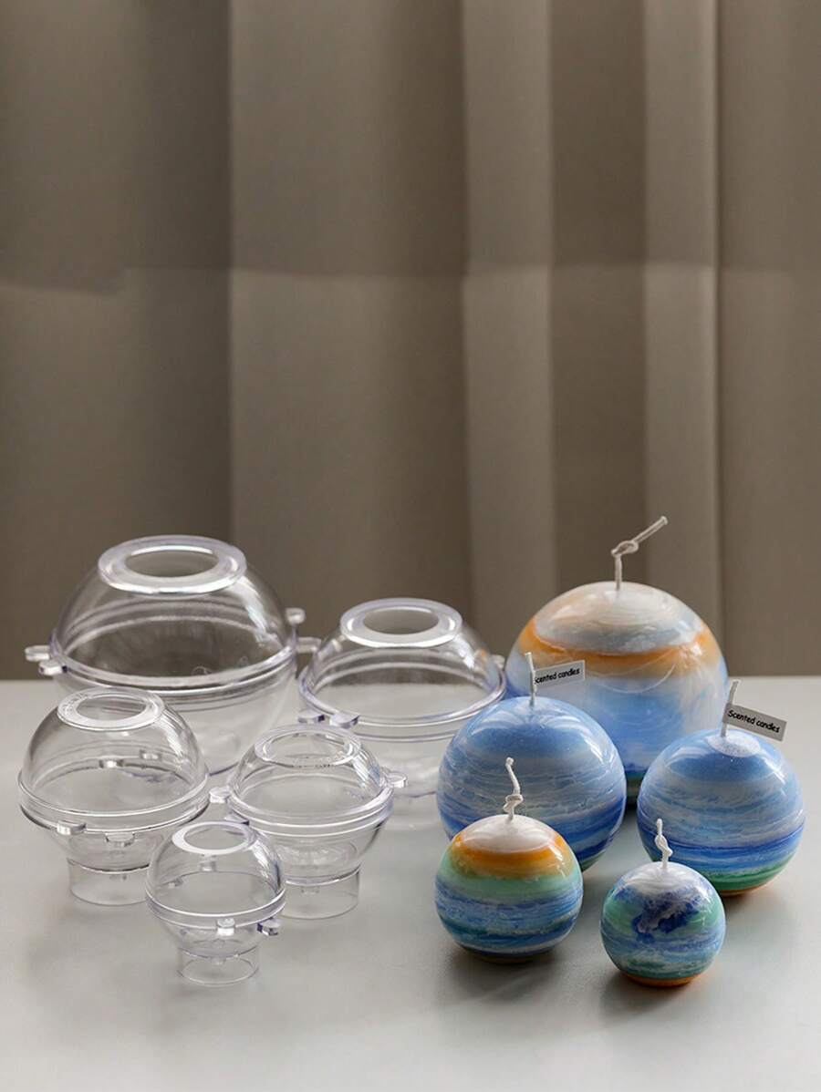 1PC 5-10cm Spherical Candle Mold DIY 3D Sphere Ball Candles Planet ...