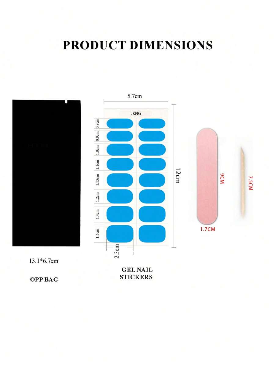 16 Pcs Semi-Cured UV Nail Stickers, Gel Nail Wraps, Soft Gel Nail ...