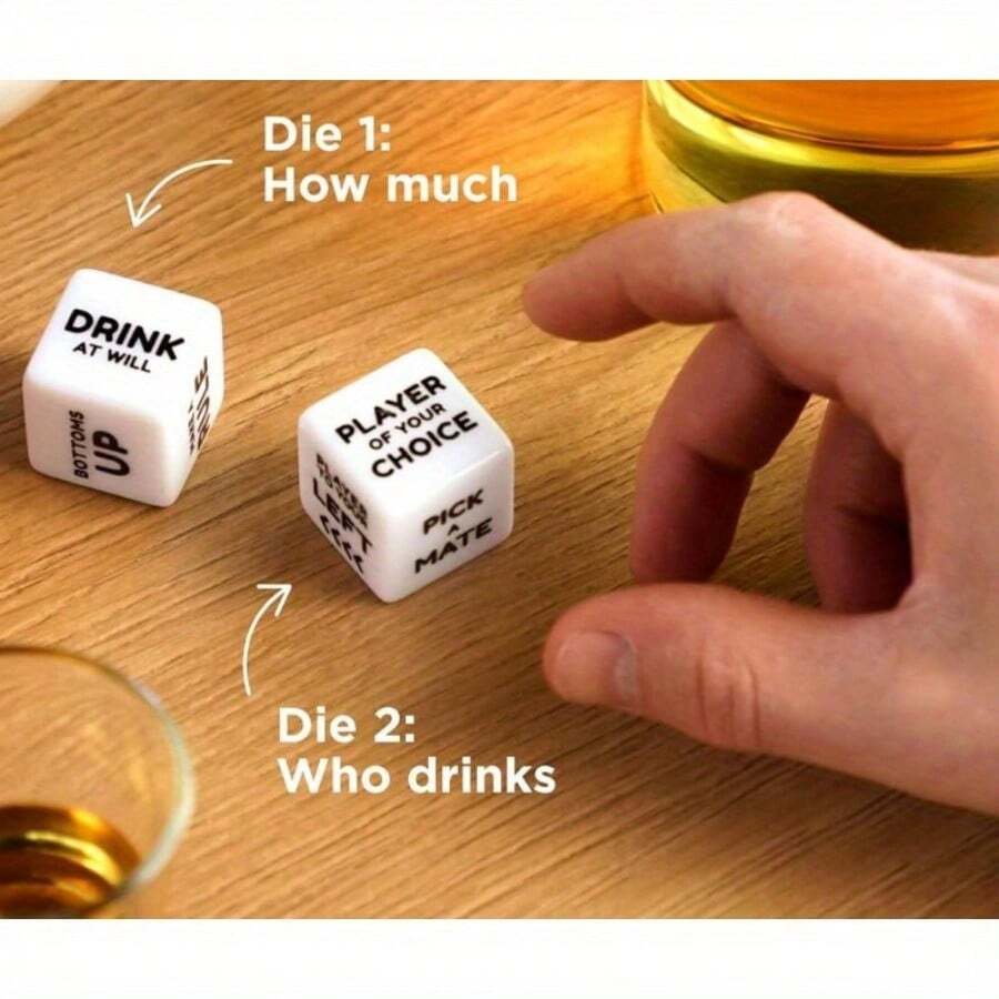 2 Premium True Drinking Dice For Adults - Fun Party Games With ...