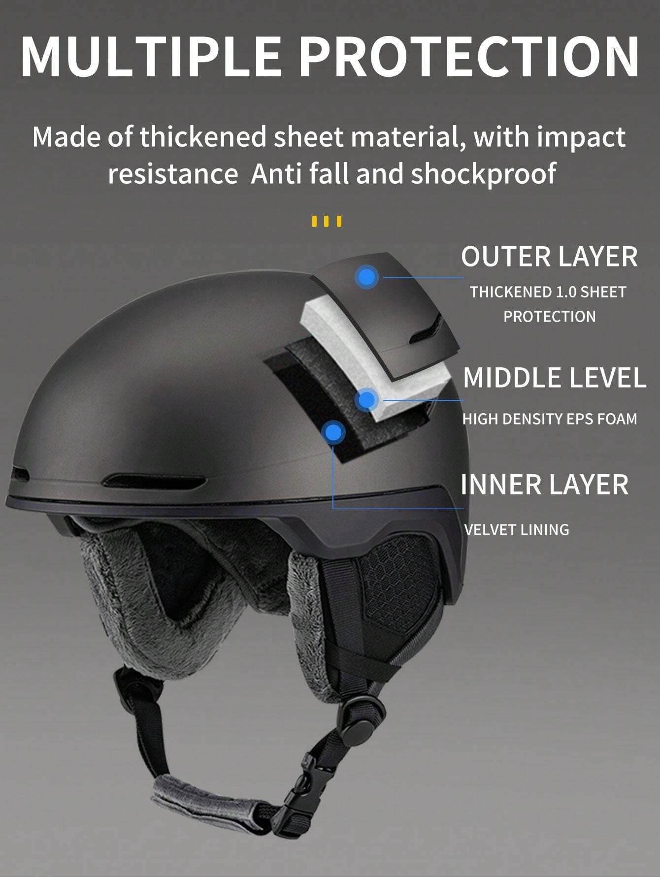 New Skiing Helmet With Detachable Goggles, All-In-One Outdoor Sports ...