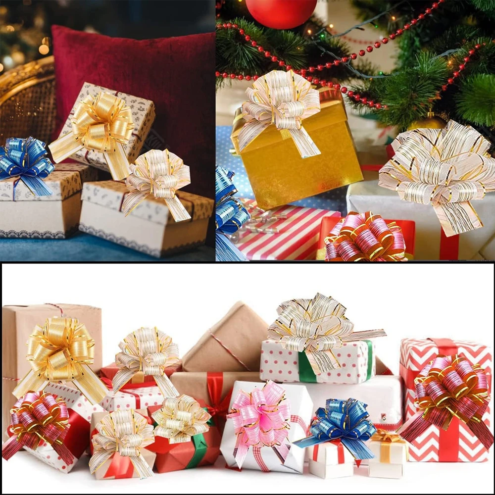 10 Pieces Pull Bow Gift Wrapping Pull Bow Ribbon Pull Bows For ...