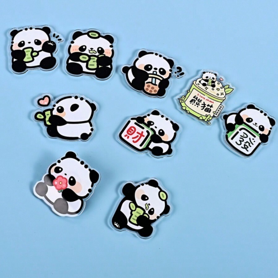 9pcs Message Board Fridge Magnet Cute Panda Printing Full Colour Shaped ...