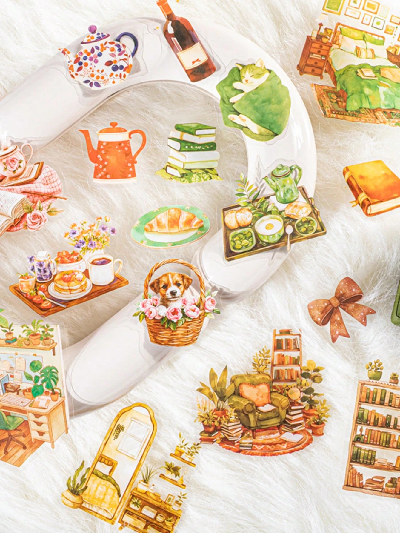 25pcs Healing Style PET Stickers, The Small Joys Of Life, Vintage Home ...