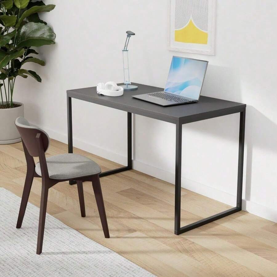 ZINUS Jennifer 55 Inch White Frame Desk, Computer Workstation, Office ...