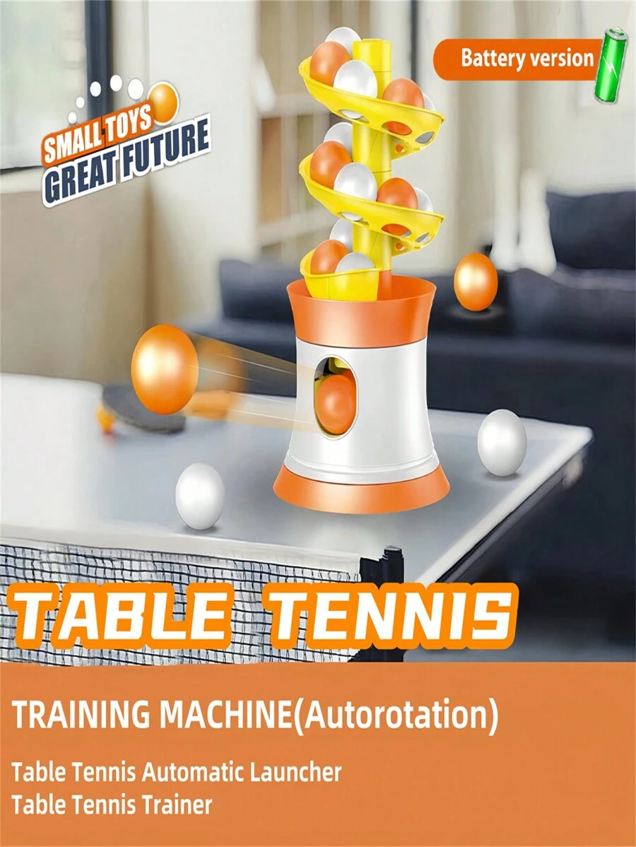 Kids Ping Pong Ball Launcher, Interactive Table Tennis Training Machine ...