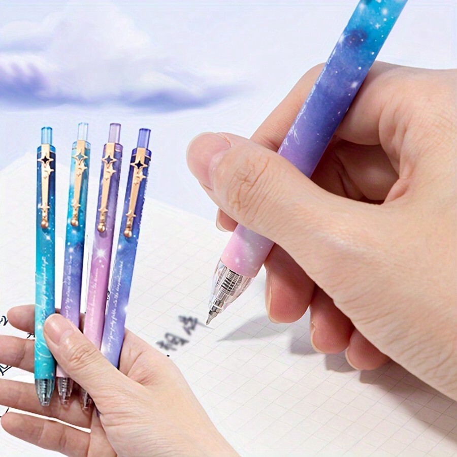 4pcs Starry Night Wish-Inspired Fashion Gel Pens - Smooth Writing ...
