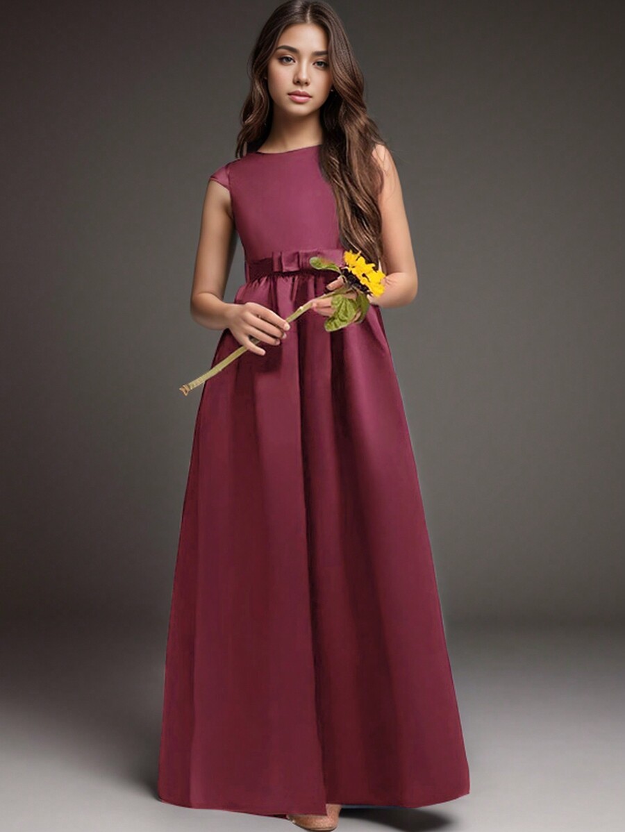 Rust-Red Dress Formal Gown For Teen Girl, Birthday Party Performance ...