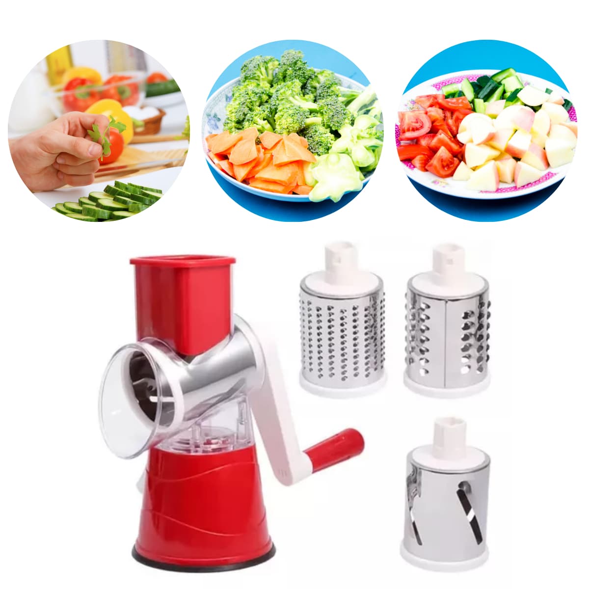Vegetable Cutter Slicer 3 Blades Vegetables 3 In 1 Practical Fast ...