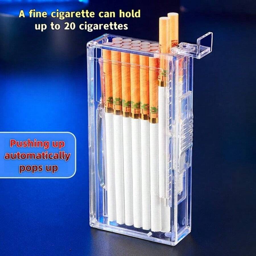 20 Capacity Slim Cigarettes Box, Compact Portable Transparent ...