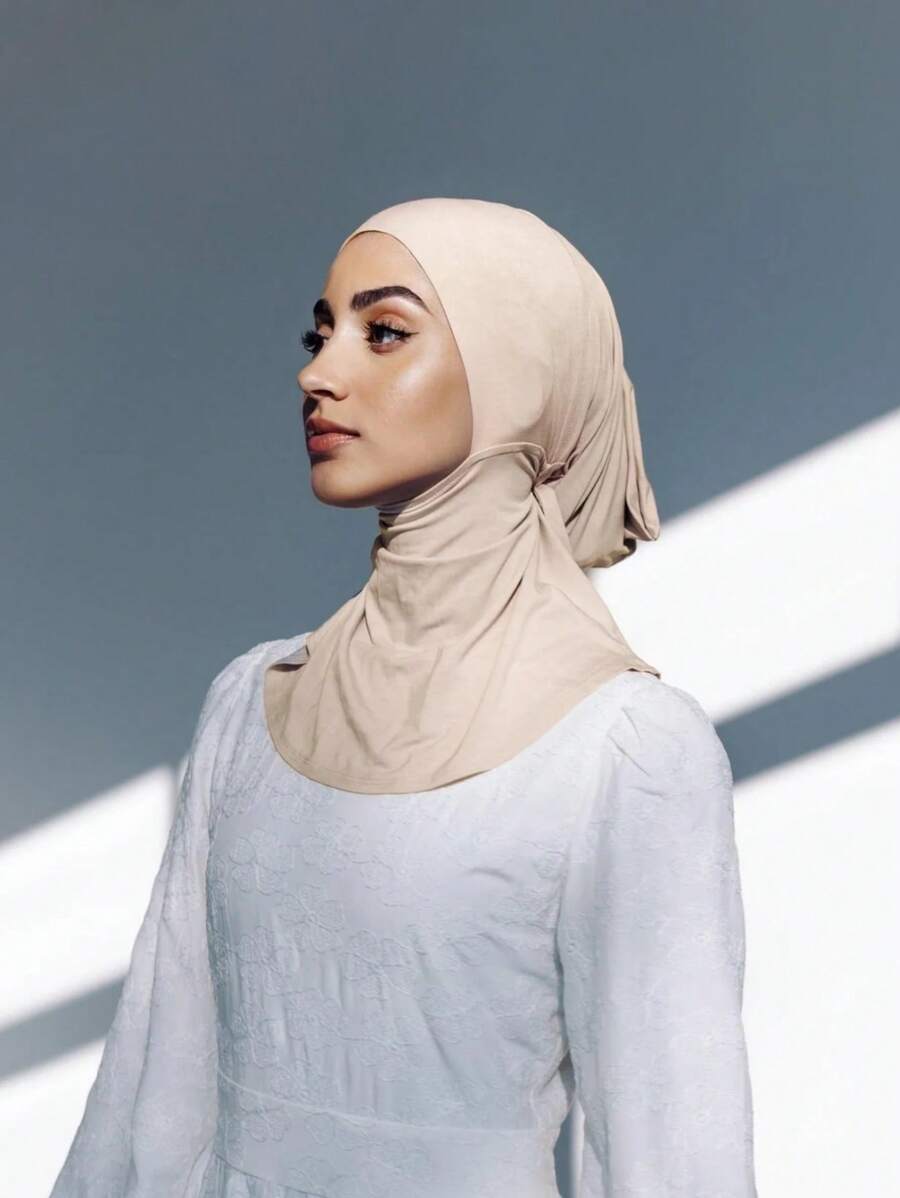 1pc Instant One-Piece Pin-Less Snap Hijab Cap. Snap Fastener To Secure ...
