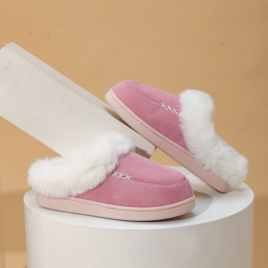 Winter New Arrival White Fuzzy Slippers, A Must-Have For Ladies At Home ...