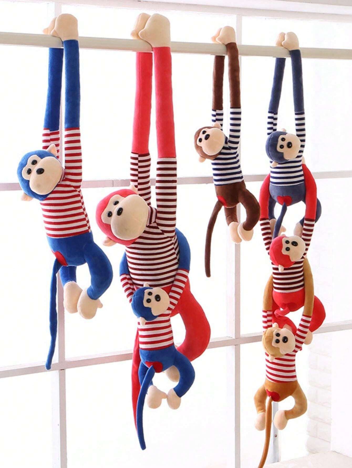 1pc Striped Monkey Plush Doll, Stuffed Animal, Colorful Long Arm Monkey ...