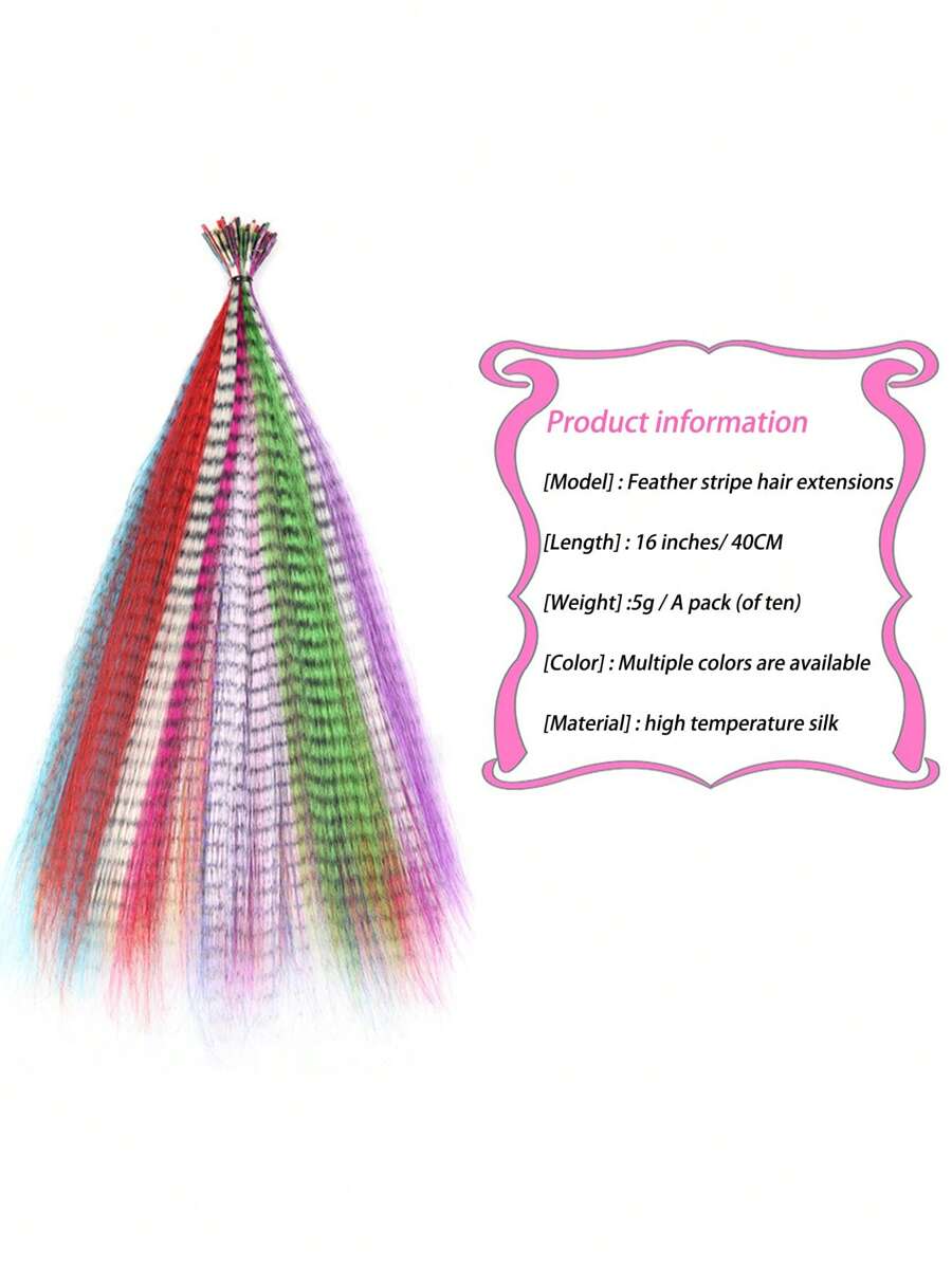 16-Inch Leopard Print Color Extension Hair Extension Fake 10-Piece Hair ...