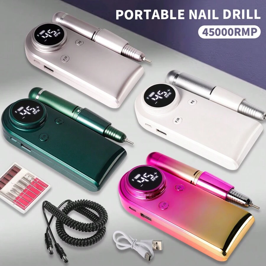 Cordless Nail Drill Electric File: Professional For Acrylic Gel Dip ...