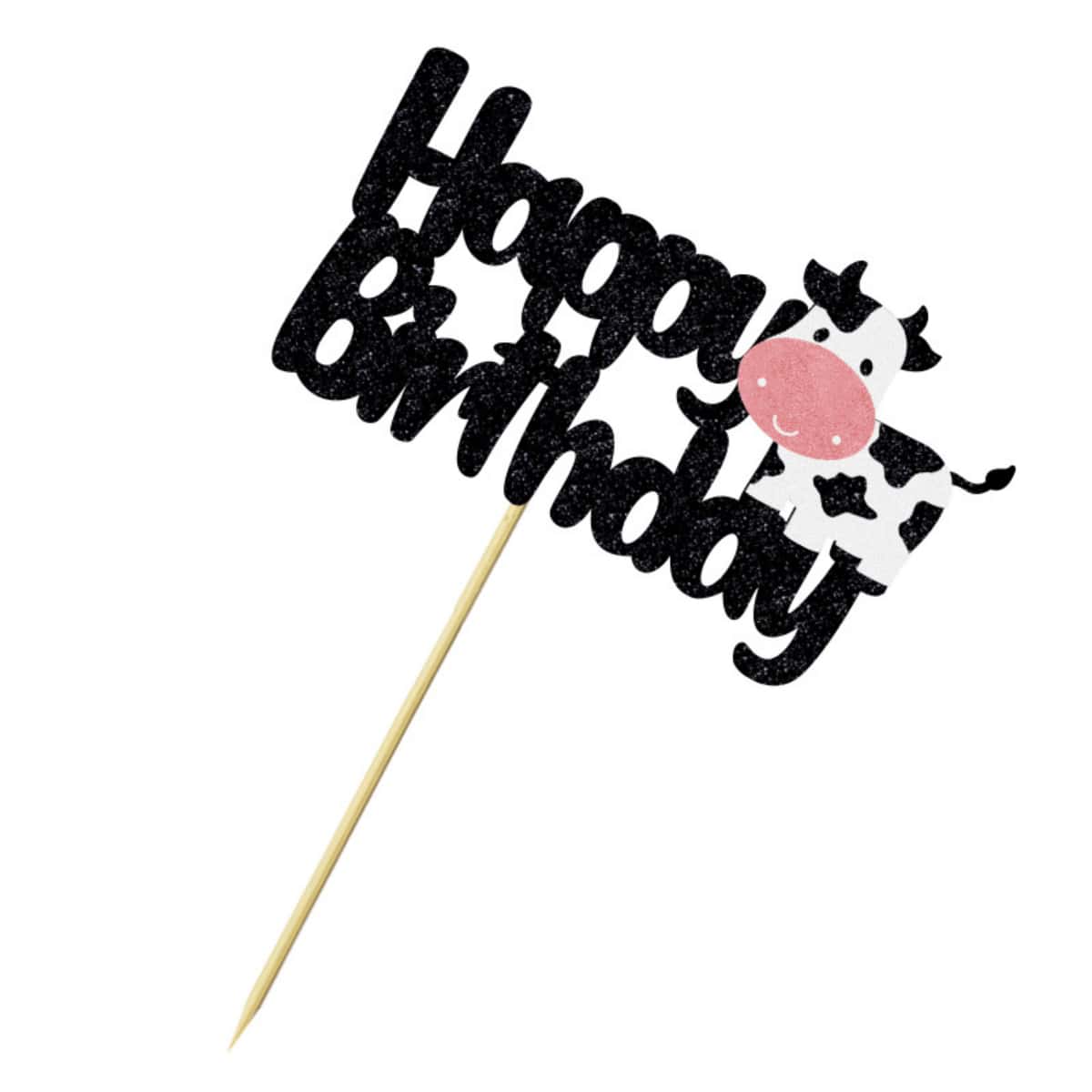 1/10PCS Farm Animal Cows Happy Birthday Cake Stickers, Animal Themed ...