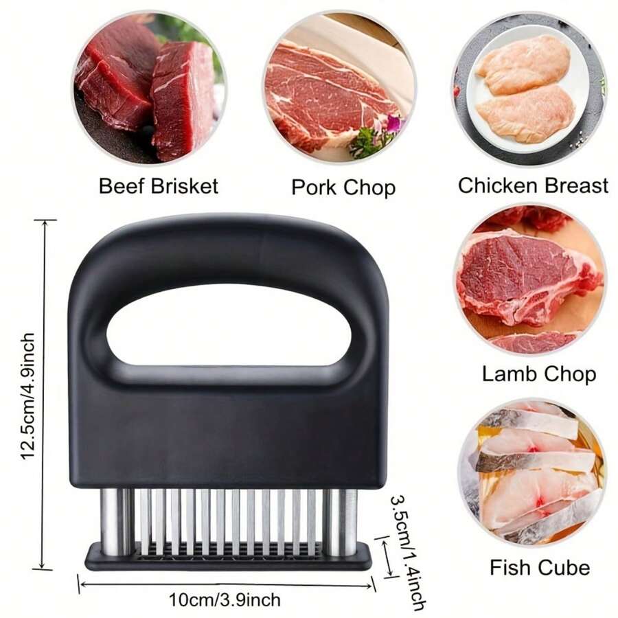 Meat Tenderizer, 48-Pin Stainless Steel Sharp Steak Tenderizer, Roast ...
