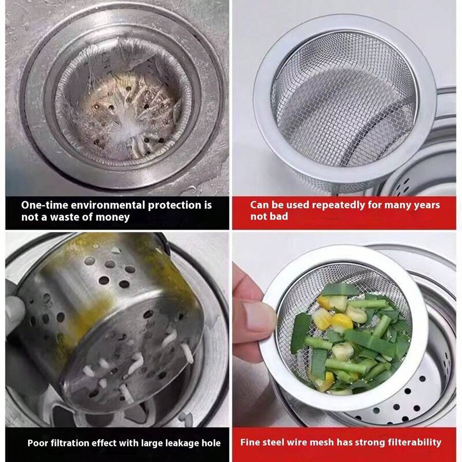 Kitchen Sink Overflow Strainer, Stainless Steel Drain Filter For Wash ...
