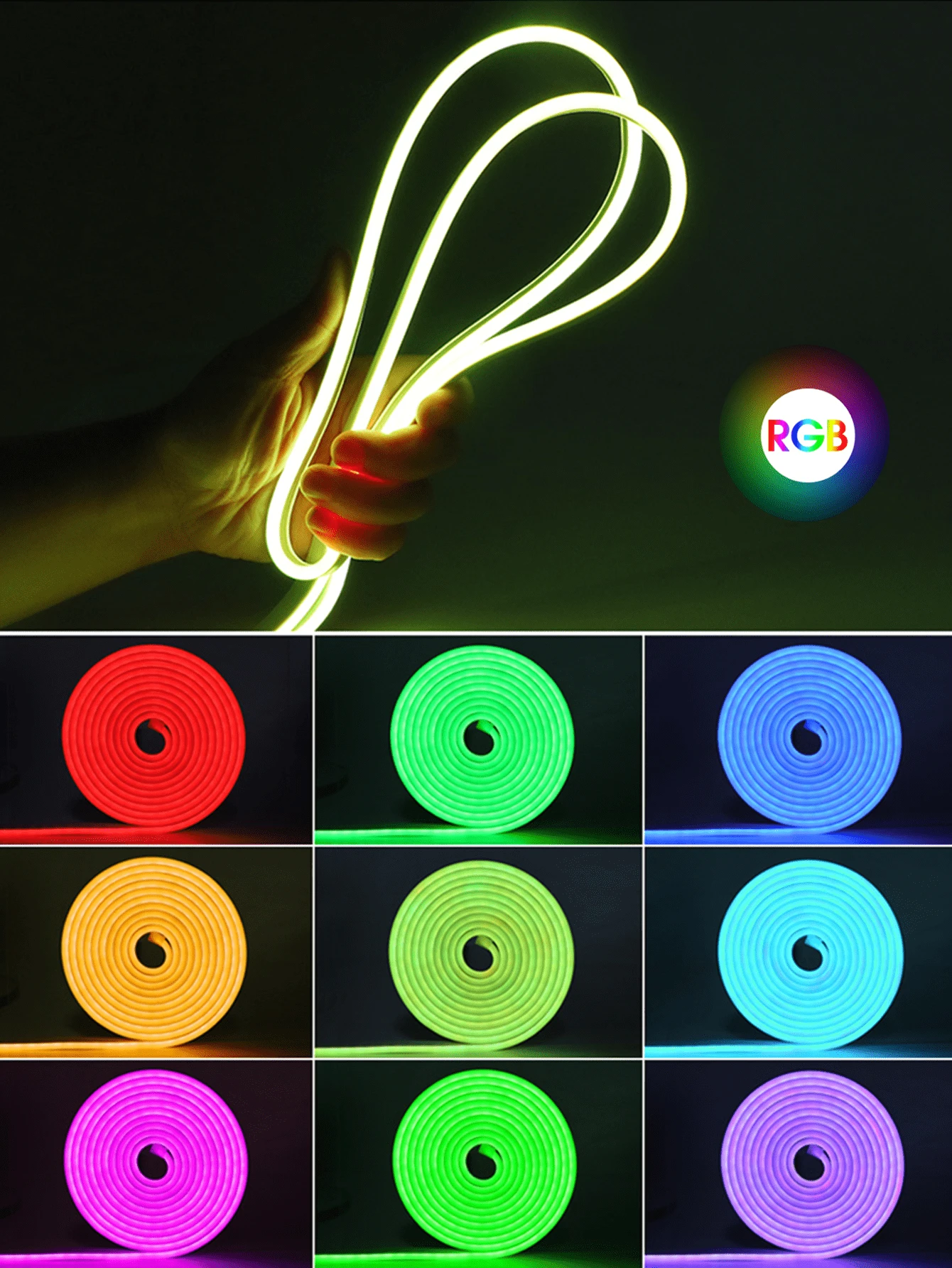 Acosh Neon Flexible RGB LED Neon Light Strip With Remote Control - USB ...