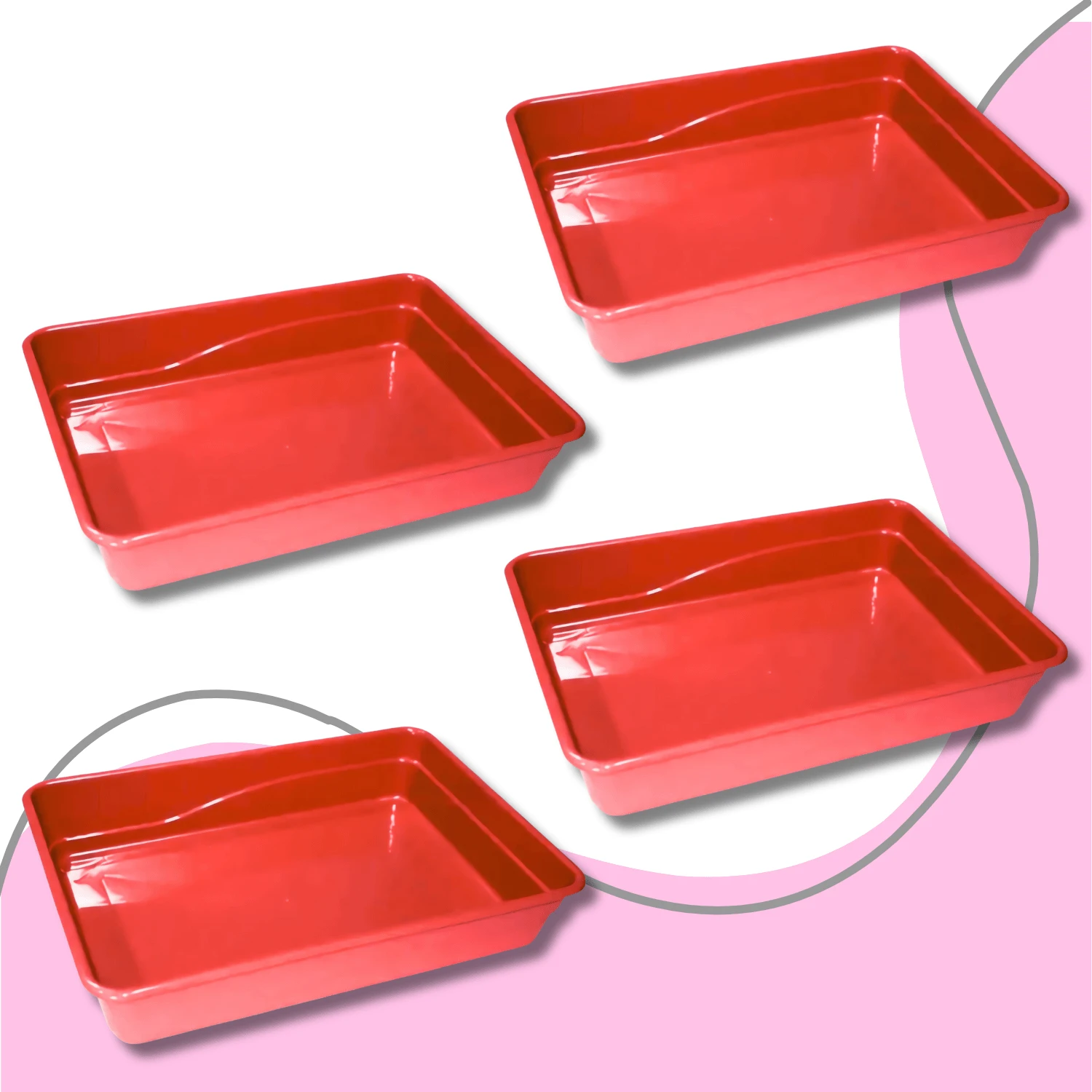 5 Cat Litter Boxes Pet Litter Tray Kitten Plastic Multipurpose Tray ...