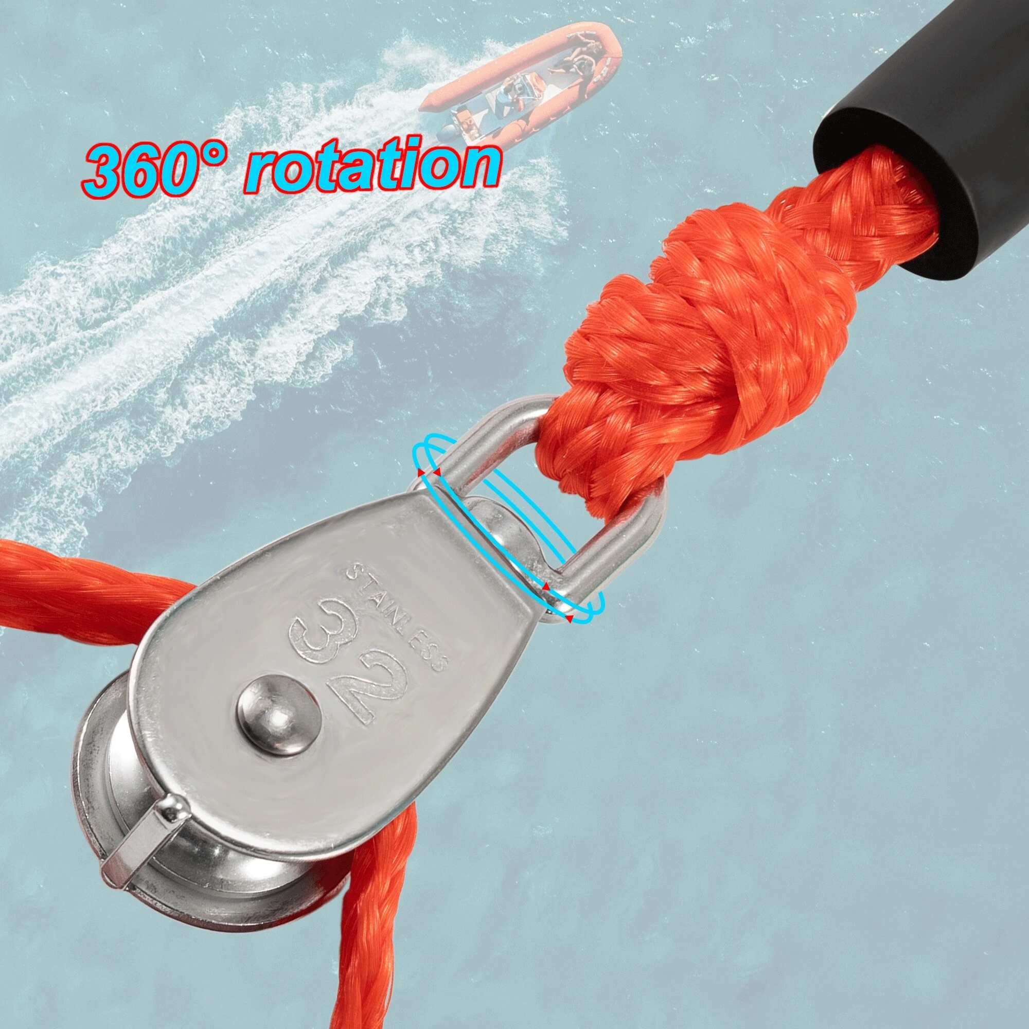 Towing Harness With Pulley, Marine Towing Rope With Quick Connector ...