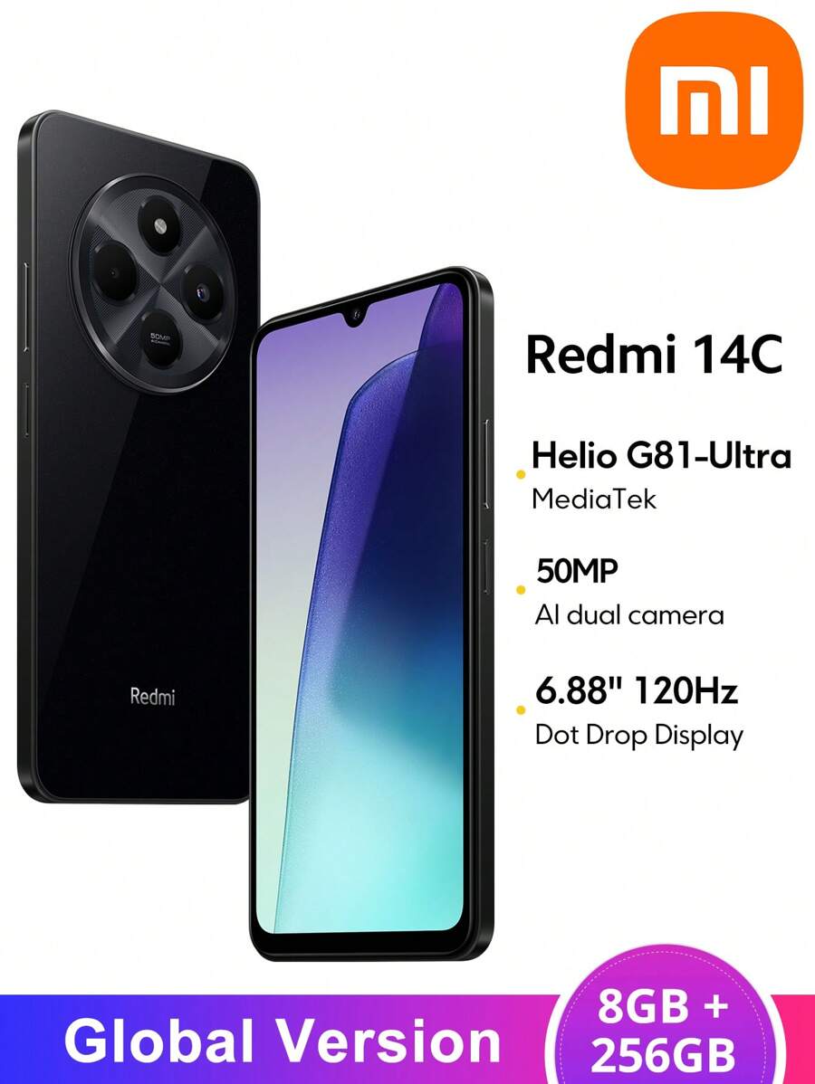 Xiaomi Redmi 14C Smartphone 8GB+256GB Global Version Helio G81-Ultra ...