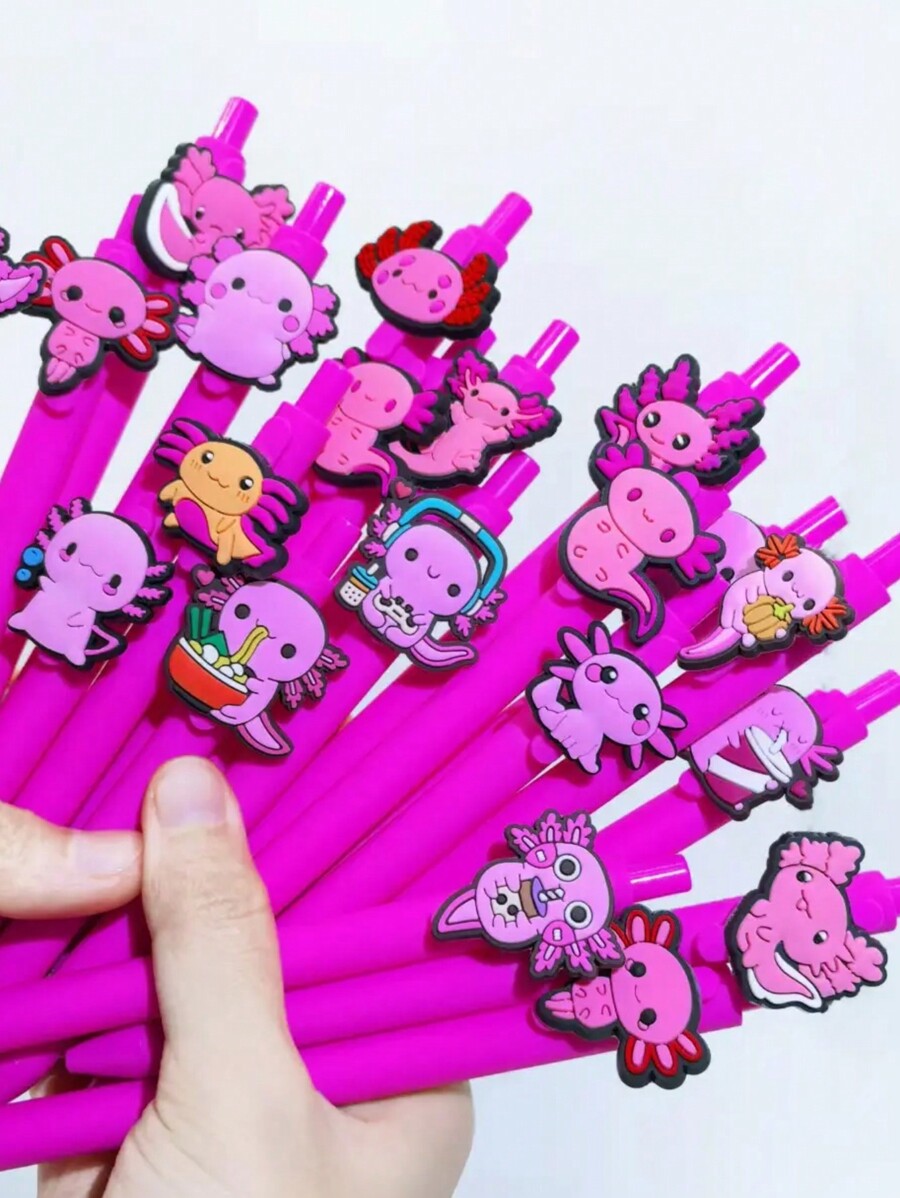 20pcs/Set Axolotl Shaped Ballpoint Pens, Random Pink Series Axolotl ...
