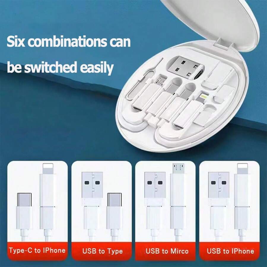 FCV Multifunction Cable Card USB Adapter Box Kit, USB Type-C Charging And USB C To USB A Light ...