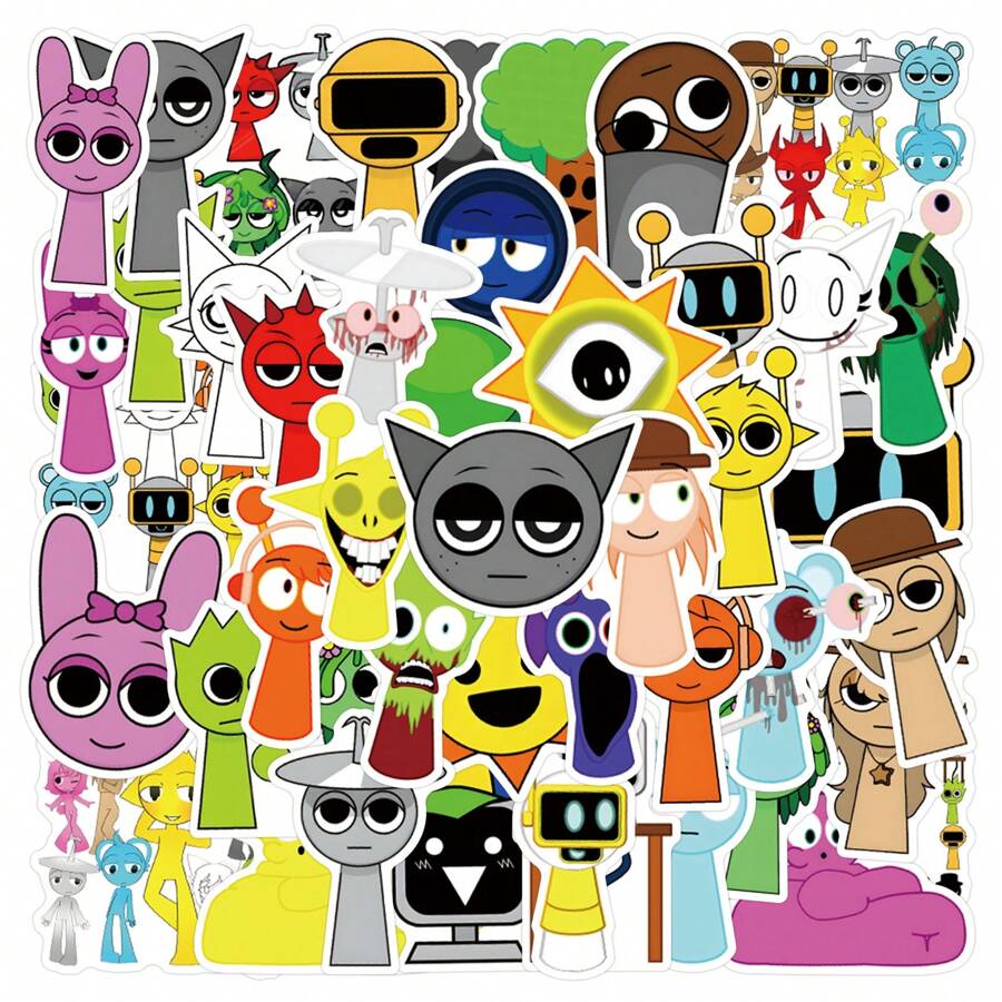 55PCS Incredibox Sprunki Stickers Sprunki Incredibox Posters Game ...