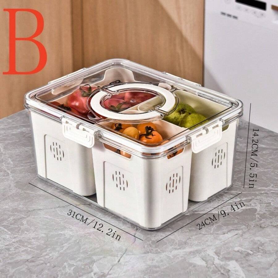 Drainage Fresh-Keeping Box Refrigerator PET Storage Container Thickened ...