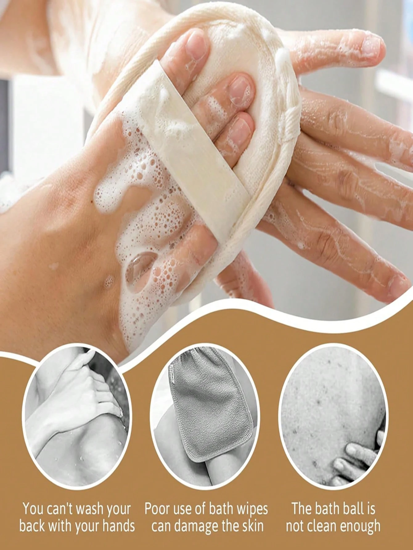 Natural Shower Loofah Sponge Body Scrubber, Exfoliating Bath Sponge ...